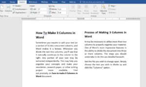 How To Make 3 Columns In Word - Enjoytechlife